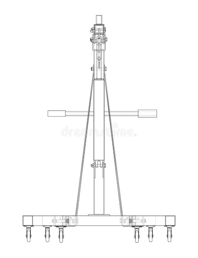 Engine Hoist. 3d Illustration Stock Illustration - Illustration of ...