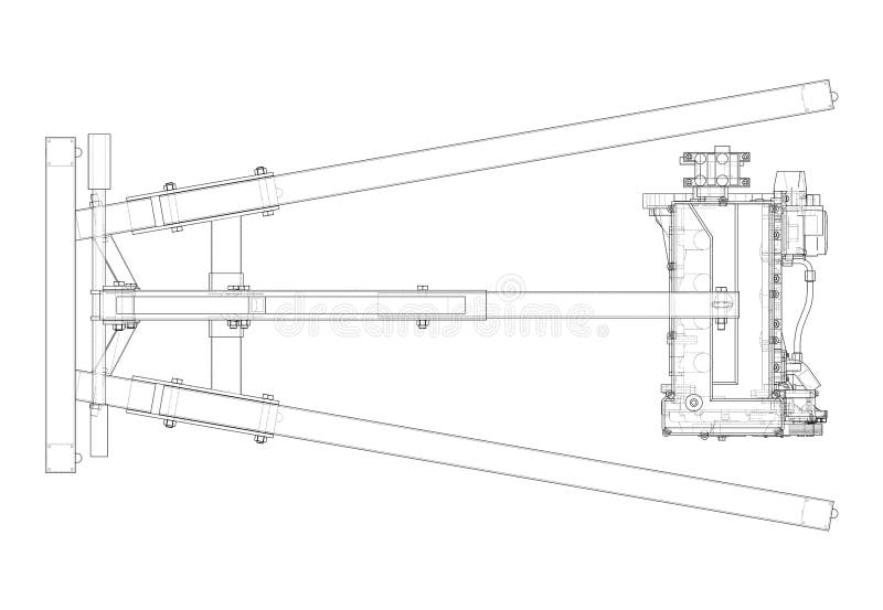 Engine hoist with engine stock illustration. Illustration of abstract ...
