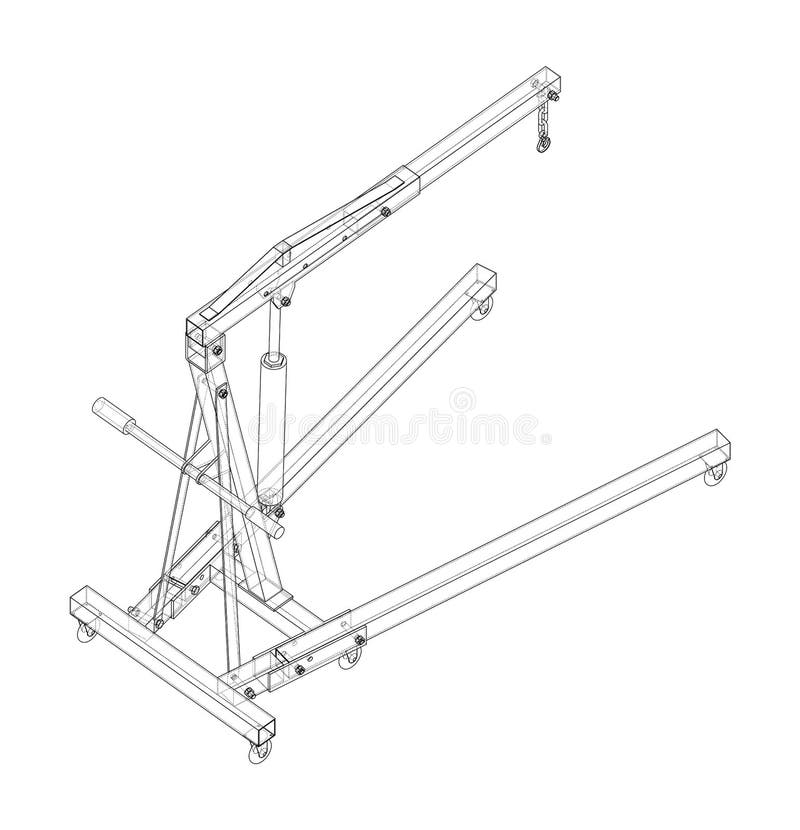 Engine Hoist. 3d Illustration Stock Illustration - Illustration of ...