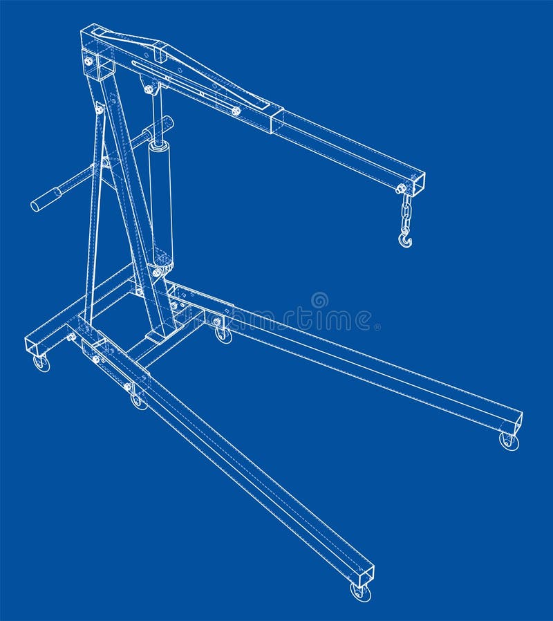 Engine Hoist Outline. 3D Illustration Stock Illustration - Illustration ...