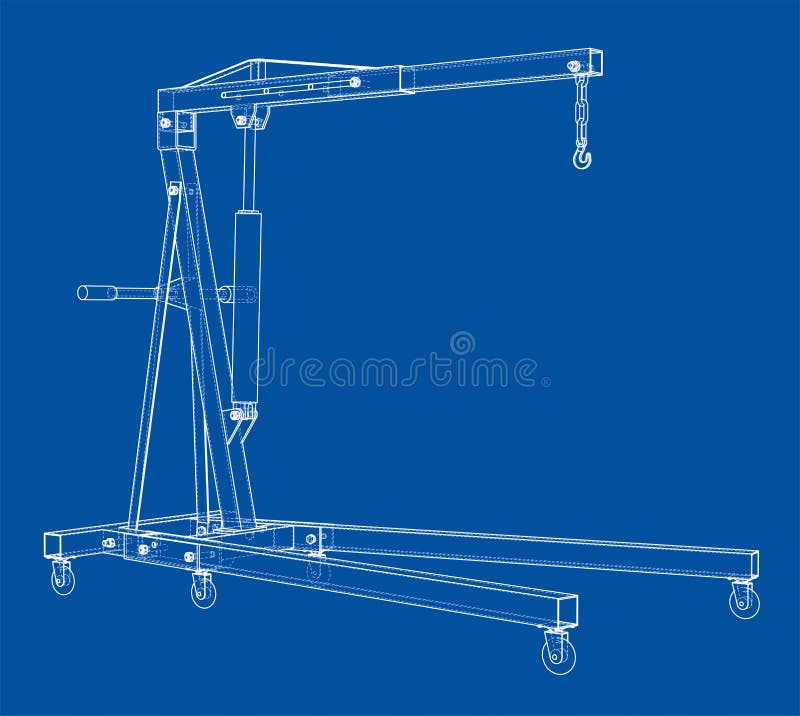 Engine Hoist Outline. 3D Illustration Stock Illustration - Illustration ...
