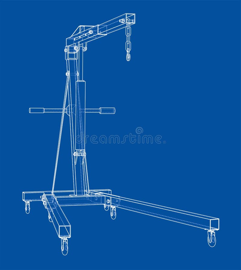 Engine Hoist Outline. 3D Illustration Stock Illustration - Illustration ...