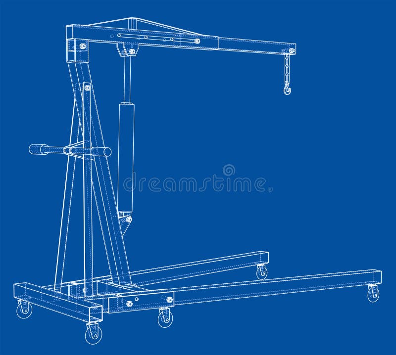 Engine Hoist Outline. 3D Illustration Stock Illustration - Illustration ...