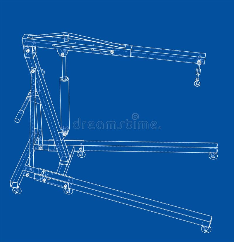 Engine Hoist Outline. 3D Illustration Stock Illustration - Illustration ...