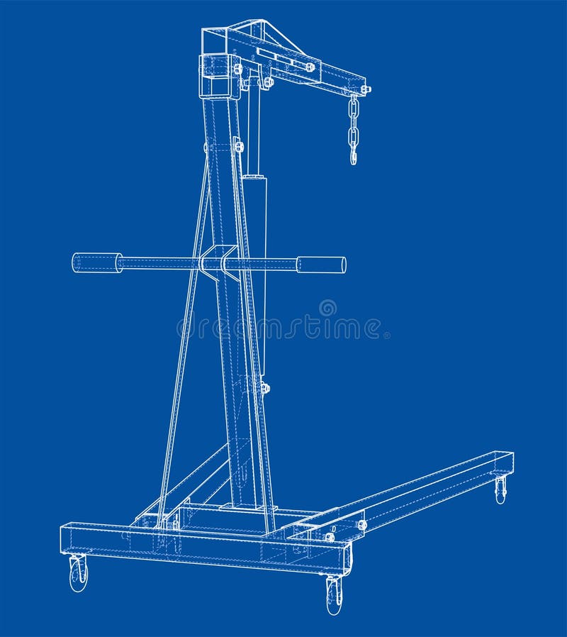 Engine Hoist Outline. 3D Illustration Stock Illustration - Illustration ...