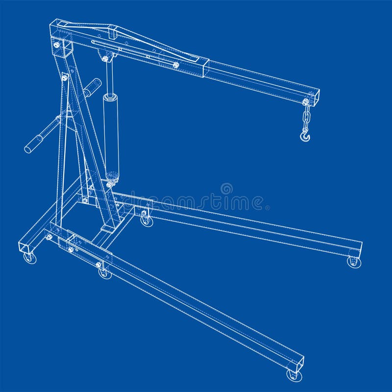 Engine Hoist Outline. 3D Illustration Stock Illustration - Illustration ...