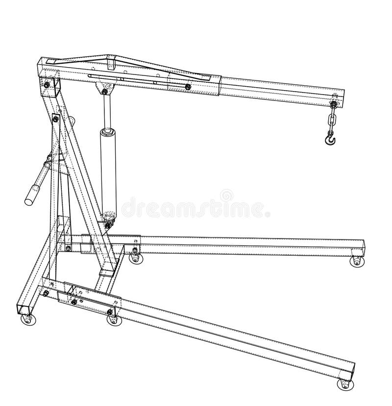 Engine Hoist Outline. Vector Rendering of 3d Stock Vector ...