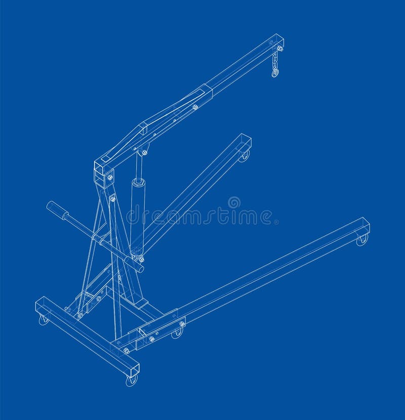 Engine hoist. Vector stock vector. Illustration of mechanic - 229162885