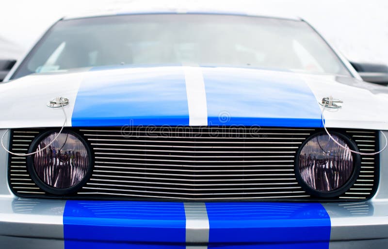 Engine hood stock image. Image of blue, transportation - 202611491
