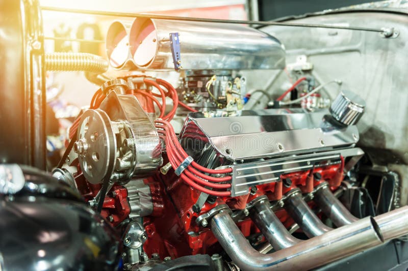 Hot Rod Chrome Supercharger Stock Photo - Image of super, auto: 37368140