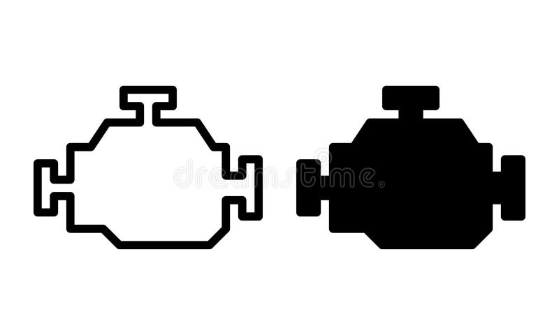 Engine Icon with Outline and Glyph Style. Stock Vector - Illustration ...