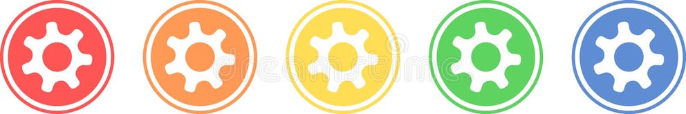 Engine Icon Set. Settings Icon in Various Colors. Stock Vector ...