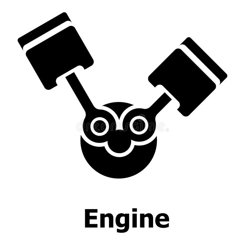 Engine Icon, Simple Black Style Stock Vector - Illustration of ...