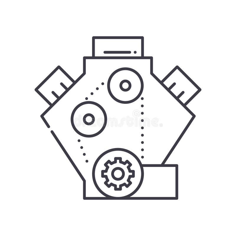 Engine Fan Icon, Black Vector Sign with Editable Strokes, Concept ...