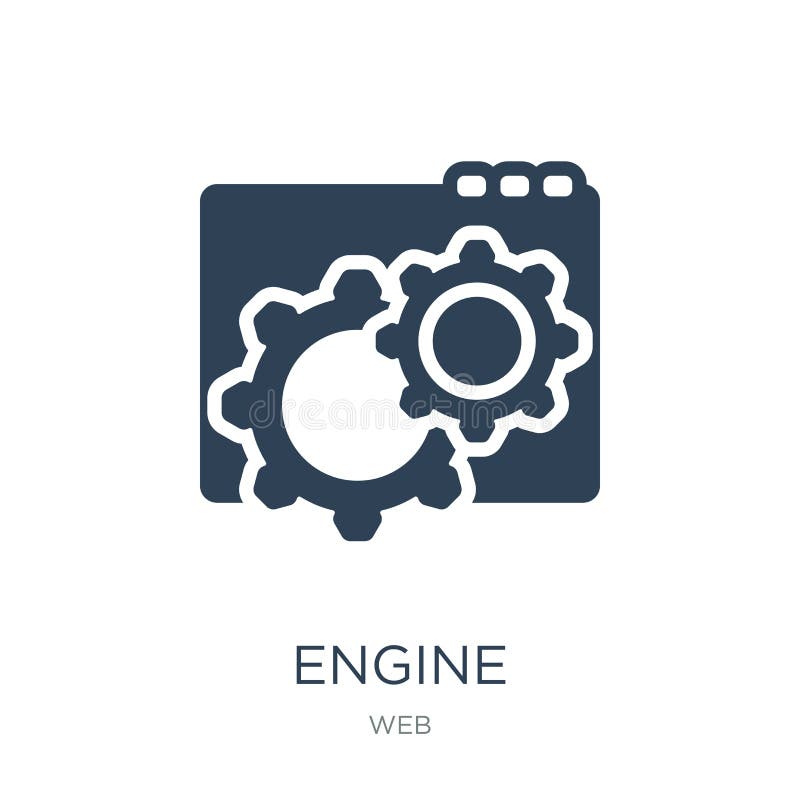 Engine Icon in Trendy Design Style. Engine Icon Isolated on White ...