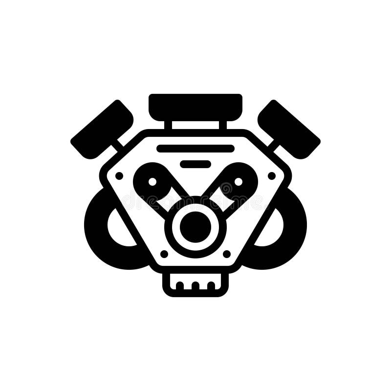 Black Solid Icon for Engine, Vehicle and Repair Stock Illustration ...