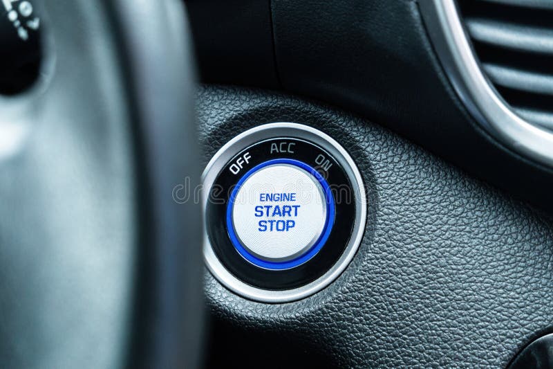 Engine Ignition Start Button in the Car Stock Image - Image of ...