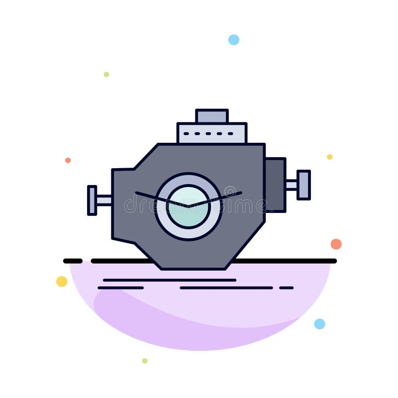 Engine, Industry, Machine, Motor, Performance Flat Color Icon Vector ...