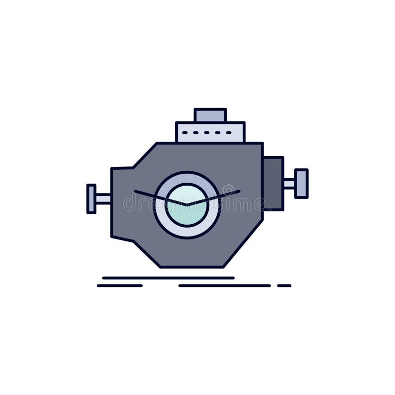 Engine, Industry, Machine, Motor, Performance Flat Color Icon Vector ...
