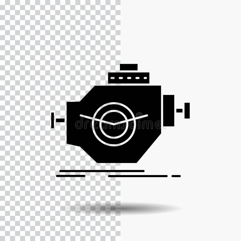 Engine, Industry, Machine, Motor, Performance Glyph Icon on Transparent ...