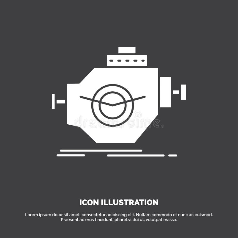 Engine, Industry, Machine, Motor, Performance Icon. Glyph Vector Symbol ...