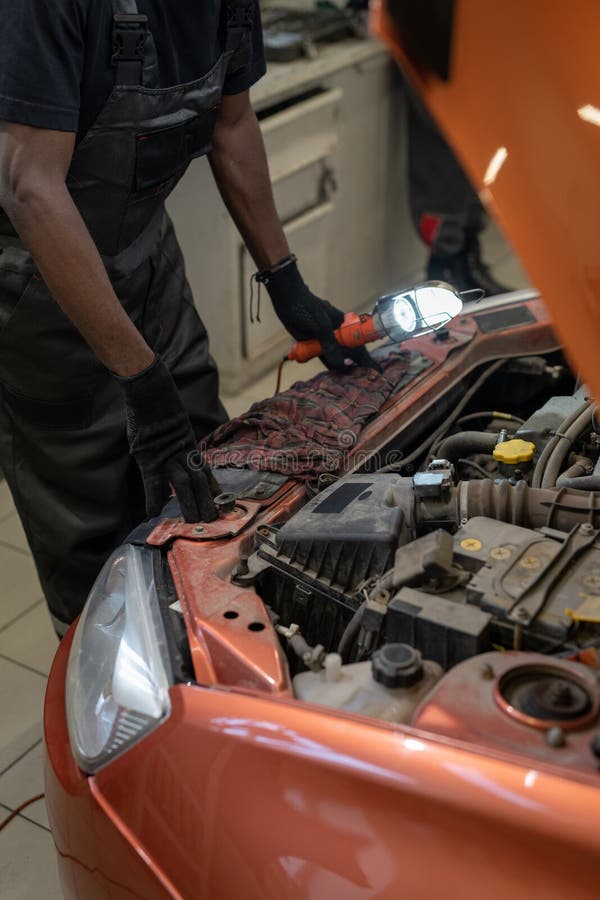 Engine Inspection in Workshop Stock Image - Image of male, maintenance ...