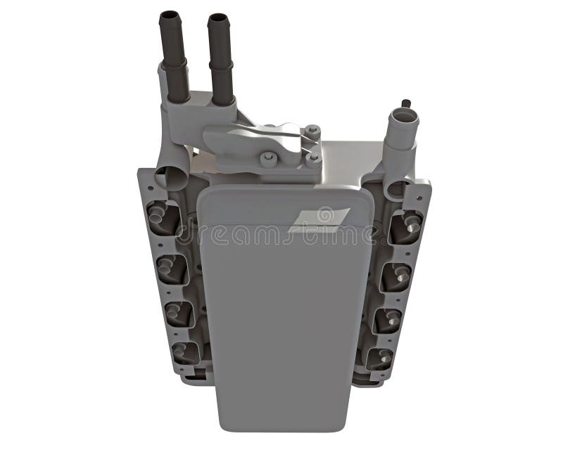 Engine Intake Manifold 3D Rendering on White Background Stock ...