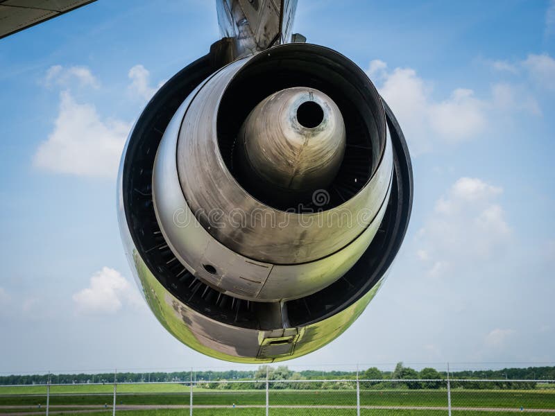 Engine of a jumbo jet stock photo. Image of airport, transport - 34814544