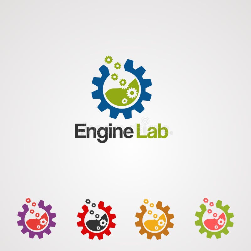Engine Lab with Modern Concept Set Logo Vector, Icon, Element, and ...