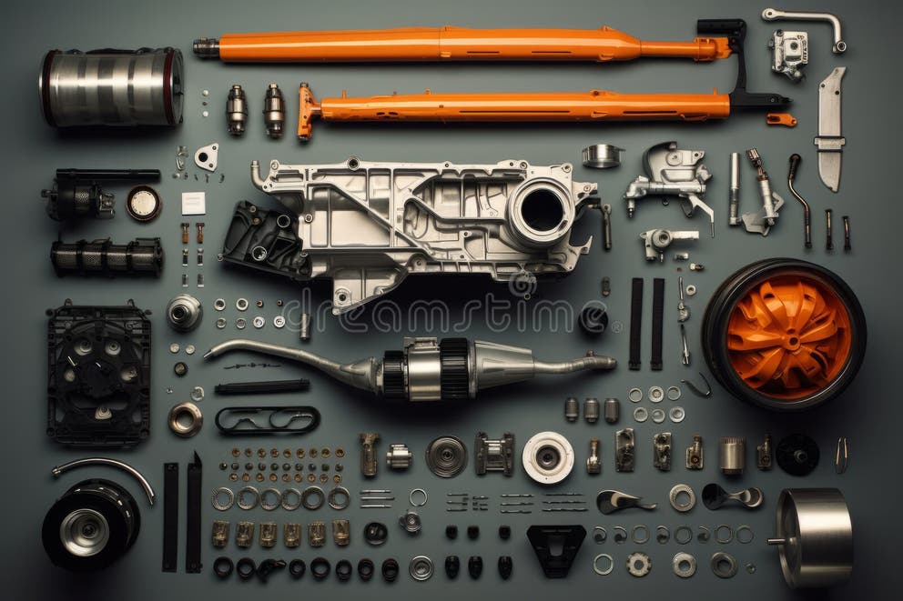 Engine Layout, Deconstructed. Beautiful Illustration Picture Stock ...