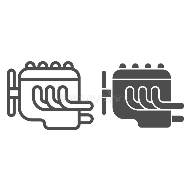 Engine Line Icon. Car Motor Vector Illustration Isolated on White Stock ...