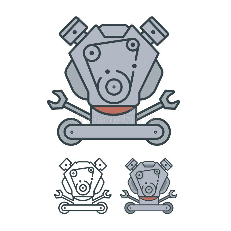 Engine Logo Gasoline Diesel Robot Stock Vector - Illustration of ...