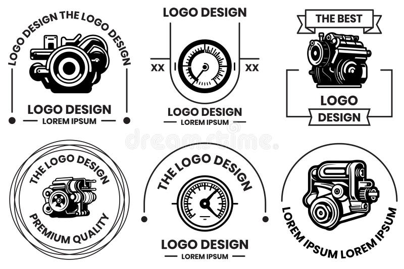 Logo for a Machinery Company with Four Different Colors Stock ...