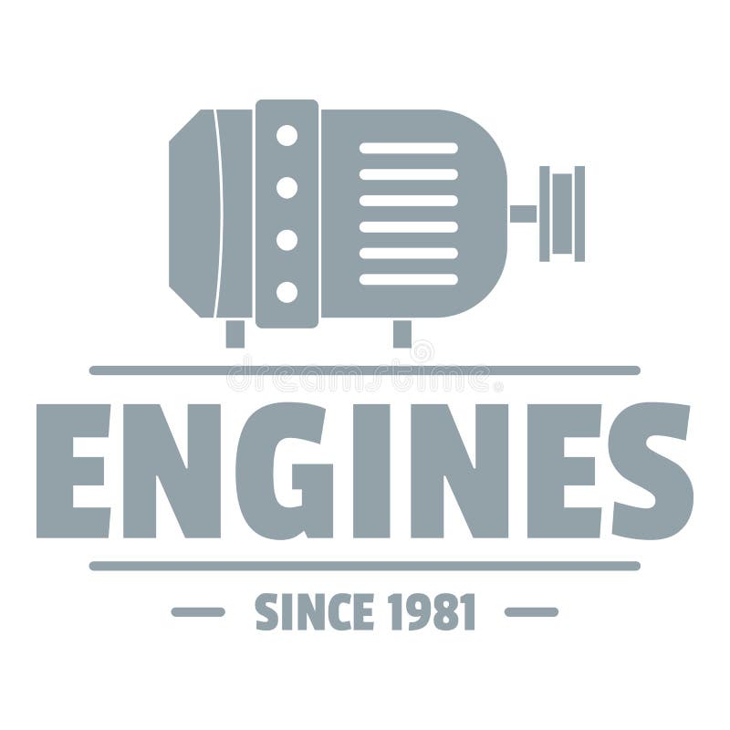 Engine Logo, Simple Gray Style Stock Vector - Illustration of cogwheel ...
