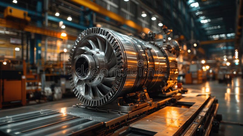 Turbine Engine Component in Manufacturing Plant Stock Illustration ...