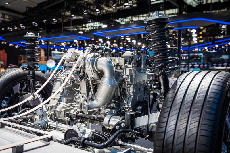 Engine of Modern Car Exhibition Stock Photo - Image of component ...