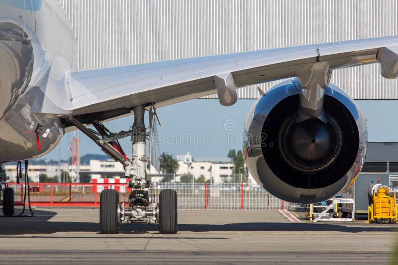 Engine of Modern Passenger Jet Aircraft during the Maintenance Stock ...