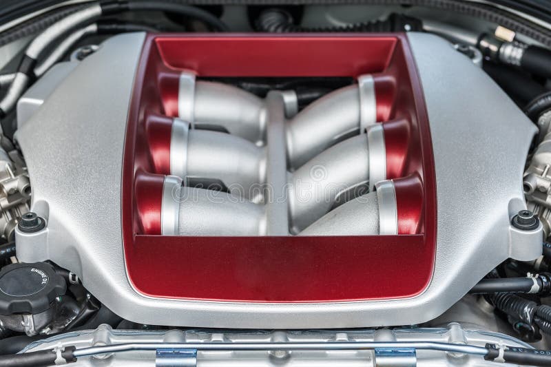 Engine of a Modern Sport Car Stock Image - Image of planning, injection ...