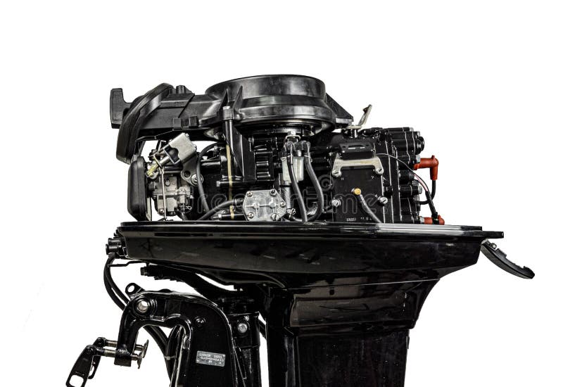 Engine of Motor Boat. Isolated Over White Stock Photo - Image of auto ...