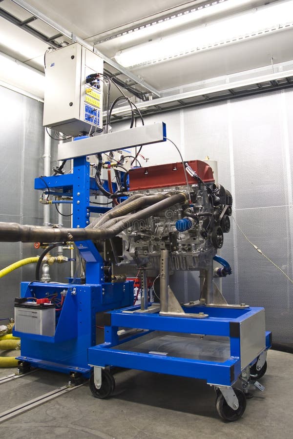 Engine in testing room stock image. Image of high, repairs - 7909385