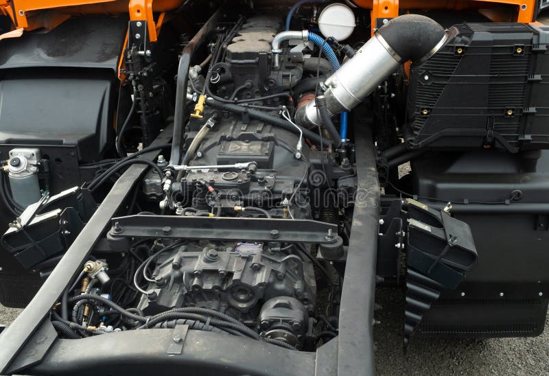 Engine Mounted on a Truck Mounted on a Truck Stock Photo - Image of ...