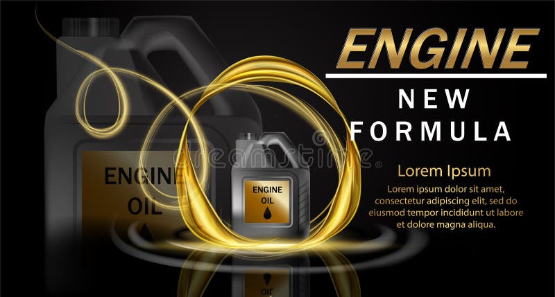 Engine Oil Advertisement Background. Vector Illustration with Realistic ...