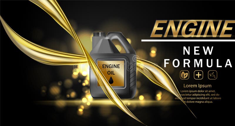 Engine Oil Advertisement Background. Vector Illustration with Realistic ...