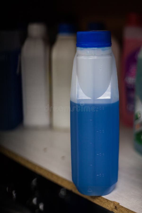 The Engine Oil in the Blue Bottle Stock Image - Image of automobile ...