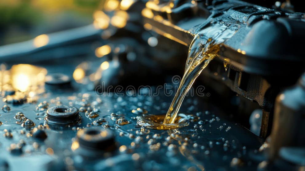 Engine Oil Draining from Car Engine Stock Illustration - Illustration ...