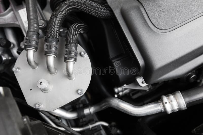 Engine Oil Filter Cross Section Display Inside Machine Motor in Car ...