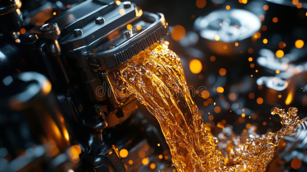 Engine Oil Flowing from a Car Engine Stock Illustration - Illustration ...