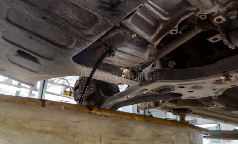 Engine Oil Flowing from the Drain in the Crankcase Stock Image - Image ...