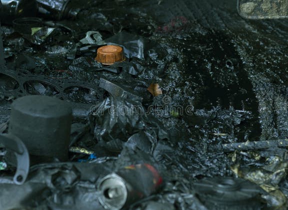 Engine Oil Stain Drop on Ground Stock Image - Image of environment ...