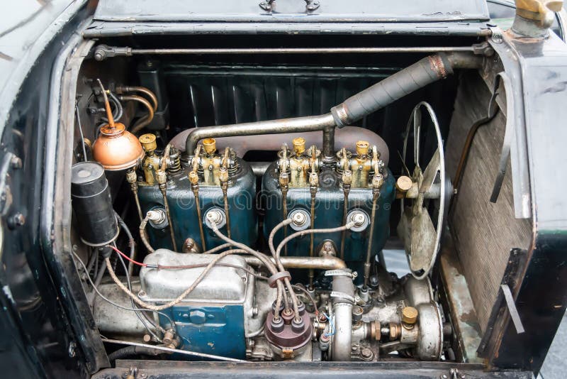 Engine of an old car stock image. Image of motor, carburator - 263405447